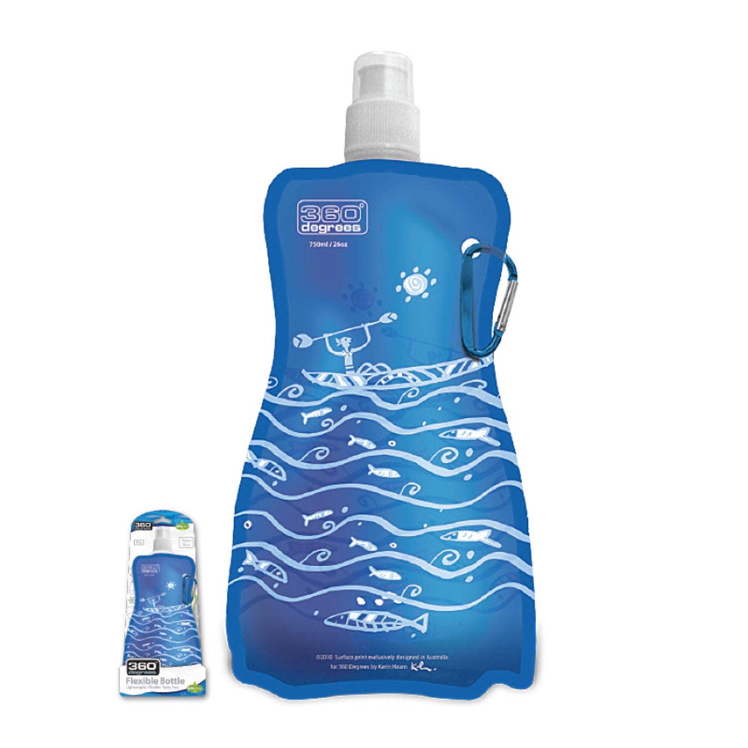 360 Degrees Flexible Drink Bottle 750ML (Boat On Blue) – The Planet ...