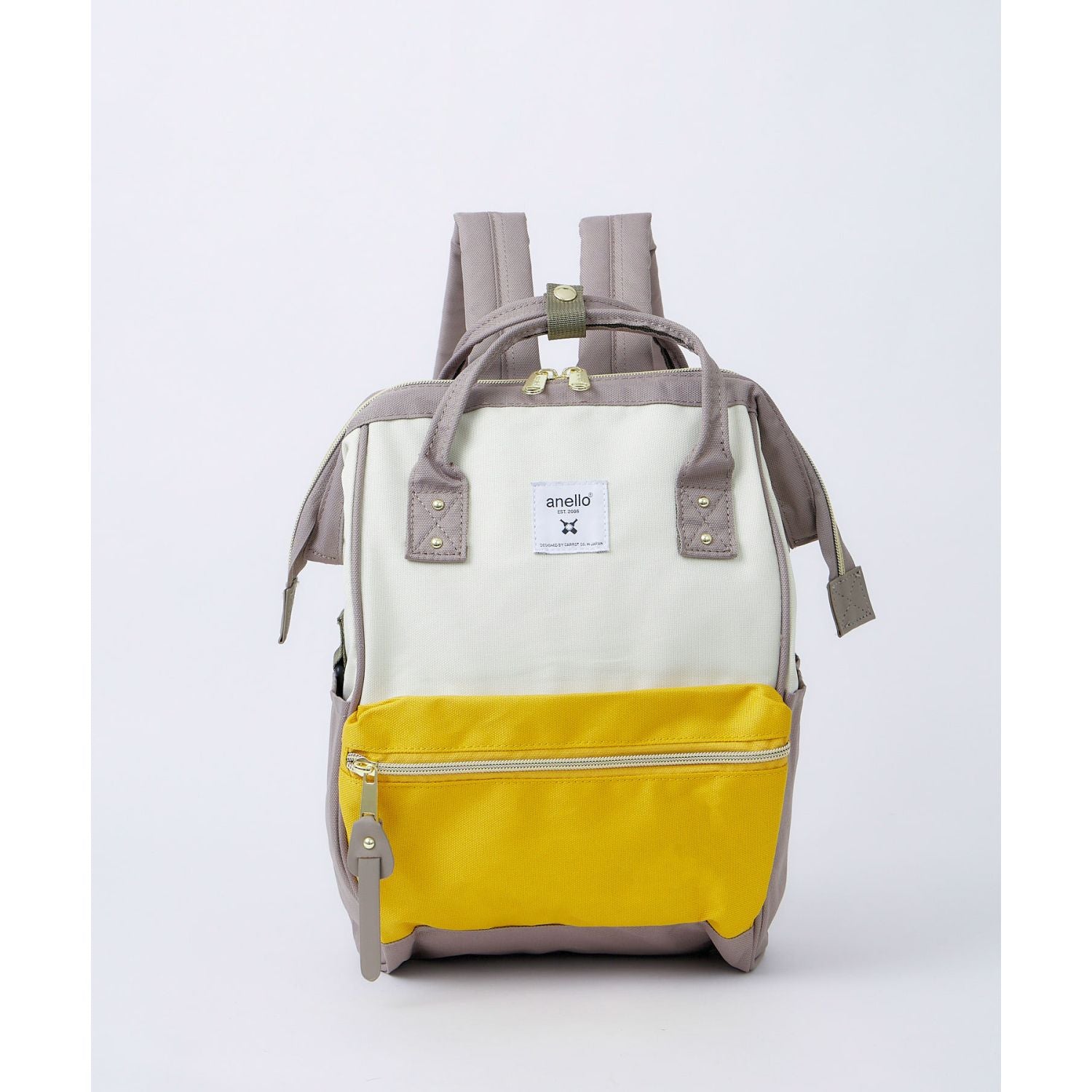 Anello Cross Bottle Kuchigane Backpack S (White/Mustard/Beige) – The ...