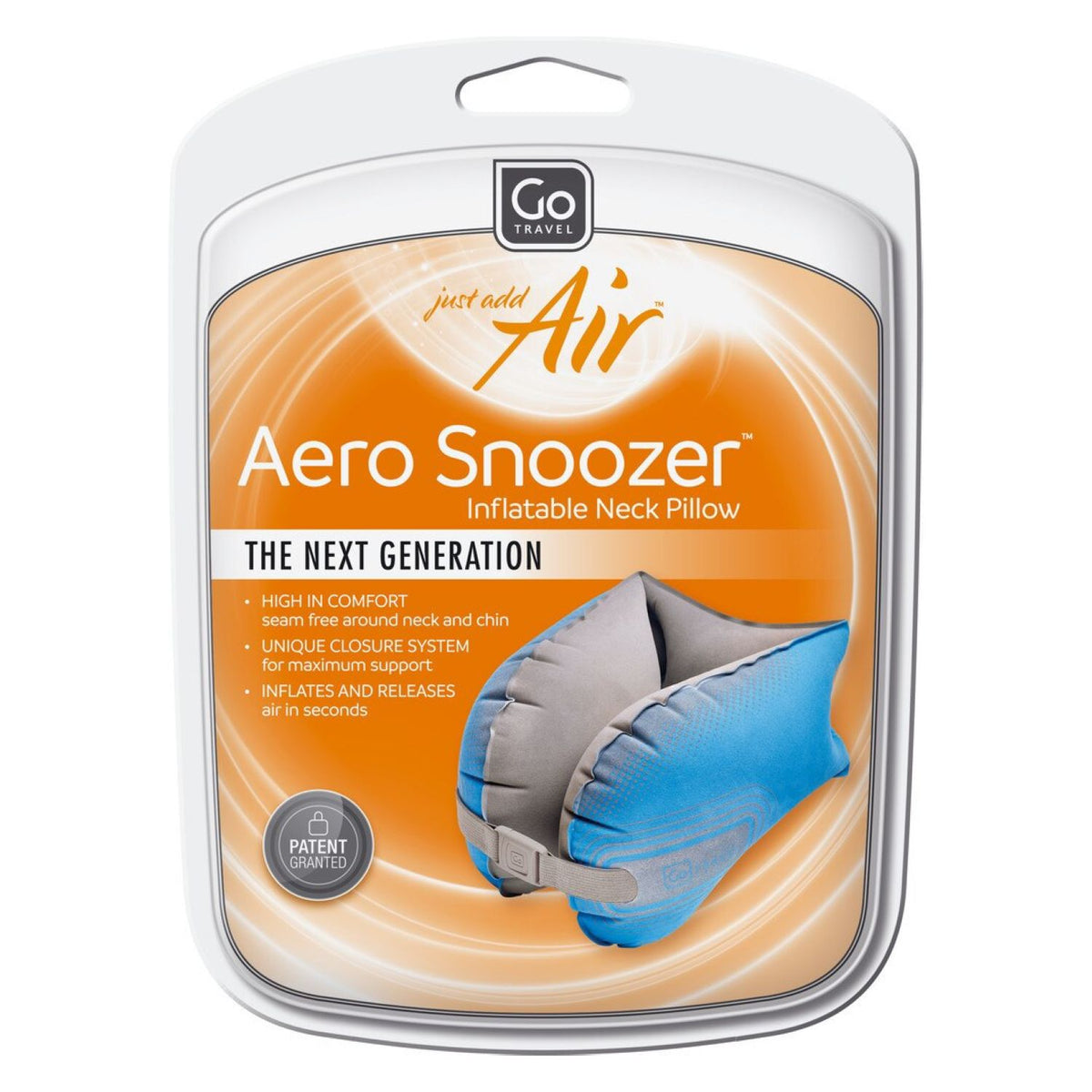 Go Travel Aero Snoozer Inflatable Neck Pillow - Grey/Blue – The Planet Traveller