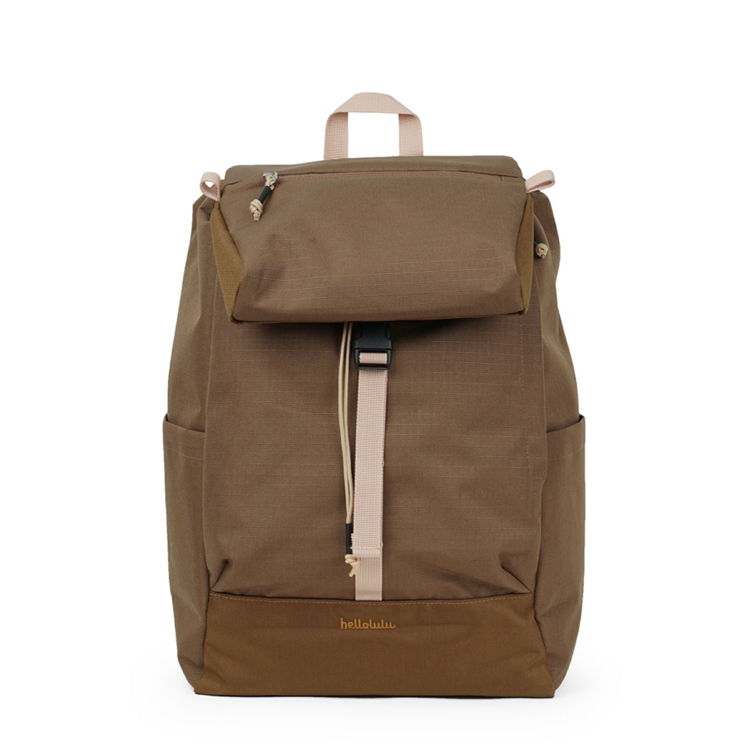 Hellolulu Saro Utility Flap Backpack M Recycled (Tan Khaki) – The Planet Traveller