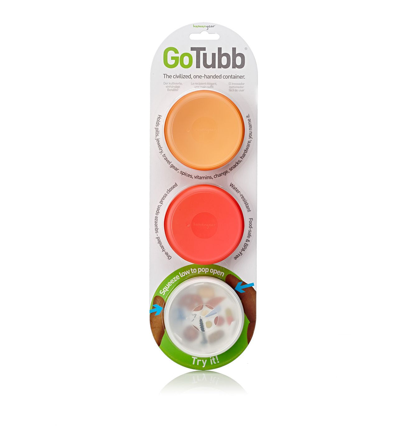 Humangear Gotubb 3-Pk Med/83Cc (Red/Org/Cle) – The Planet Traveller