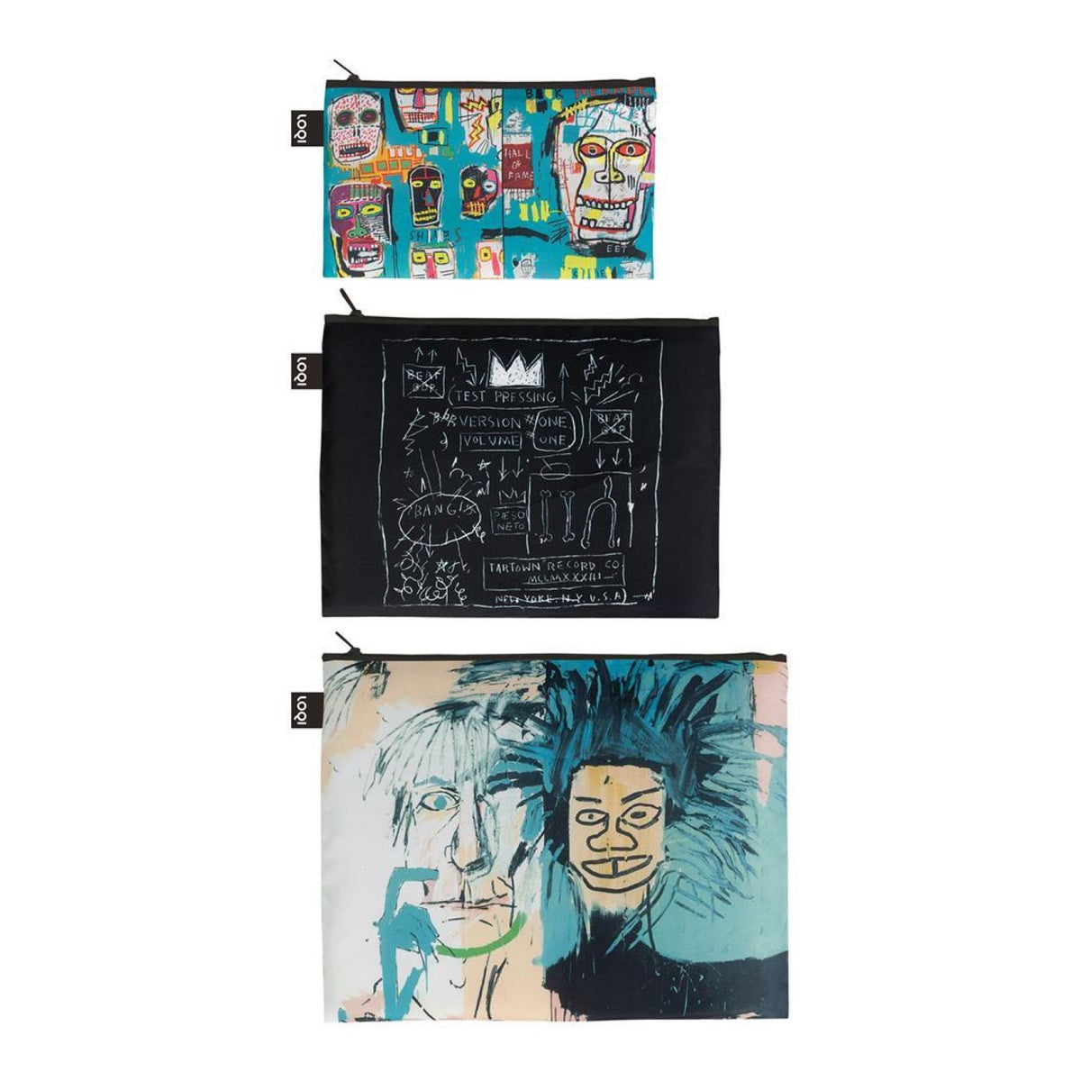 LOQI Museum Zip Pockets - Jean Michel Basquiat - Skull, Crown, Warhol ...