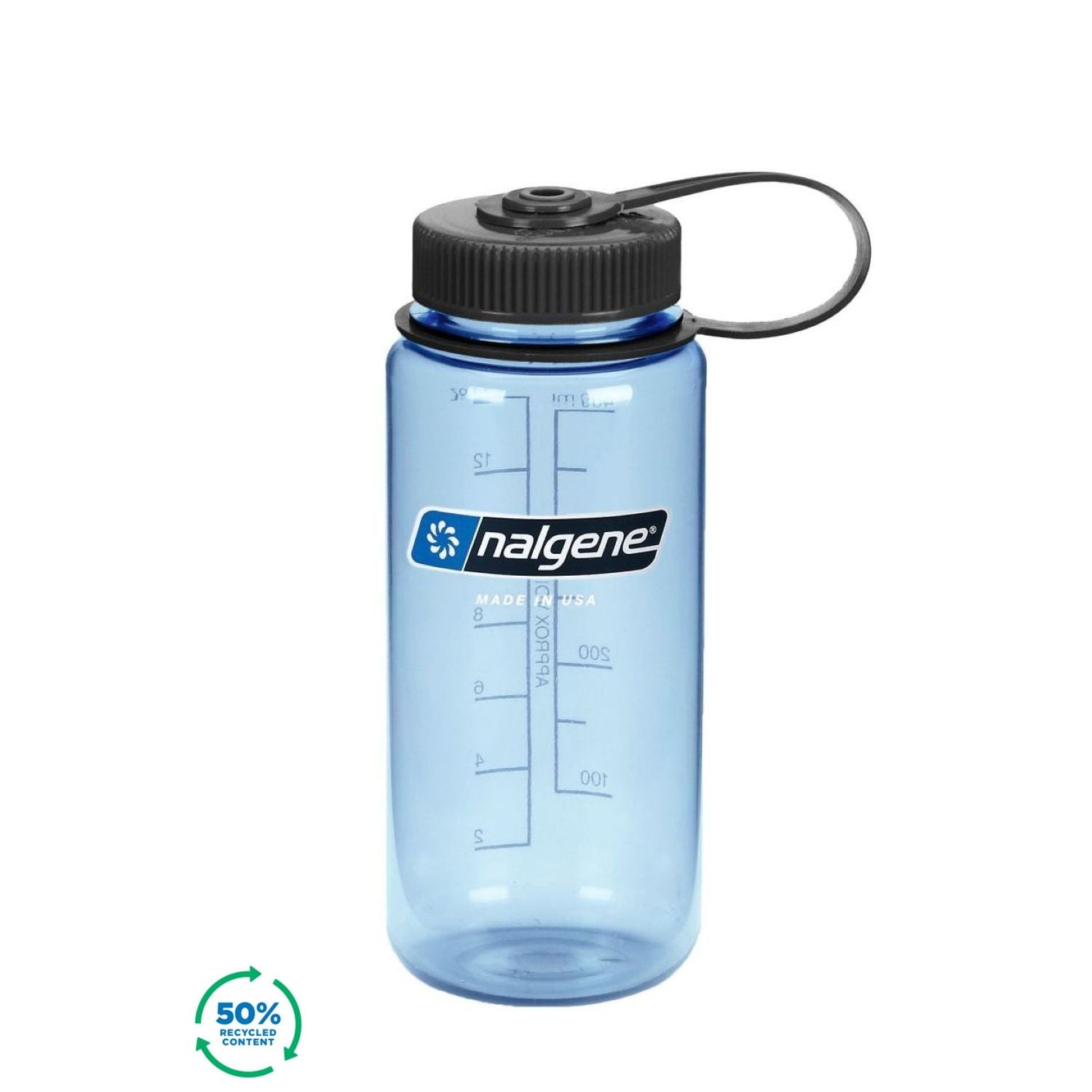 Nalgene 16oz Wide Mouth Sustain Water Bottle - Tuxedo Blue with Black ...
