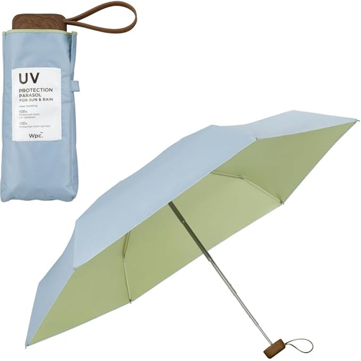 WPC Color Inside (2025) UV Protection Upf 50+ Umbrella 50cm (Saxe Blue ...